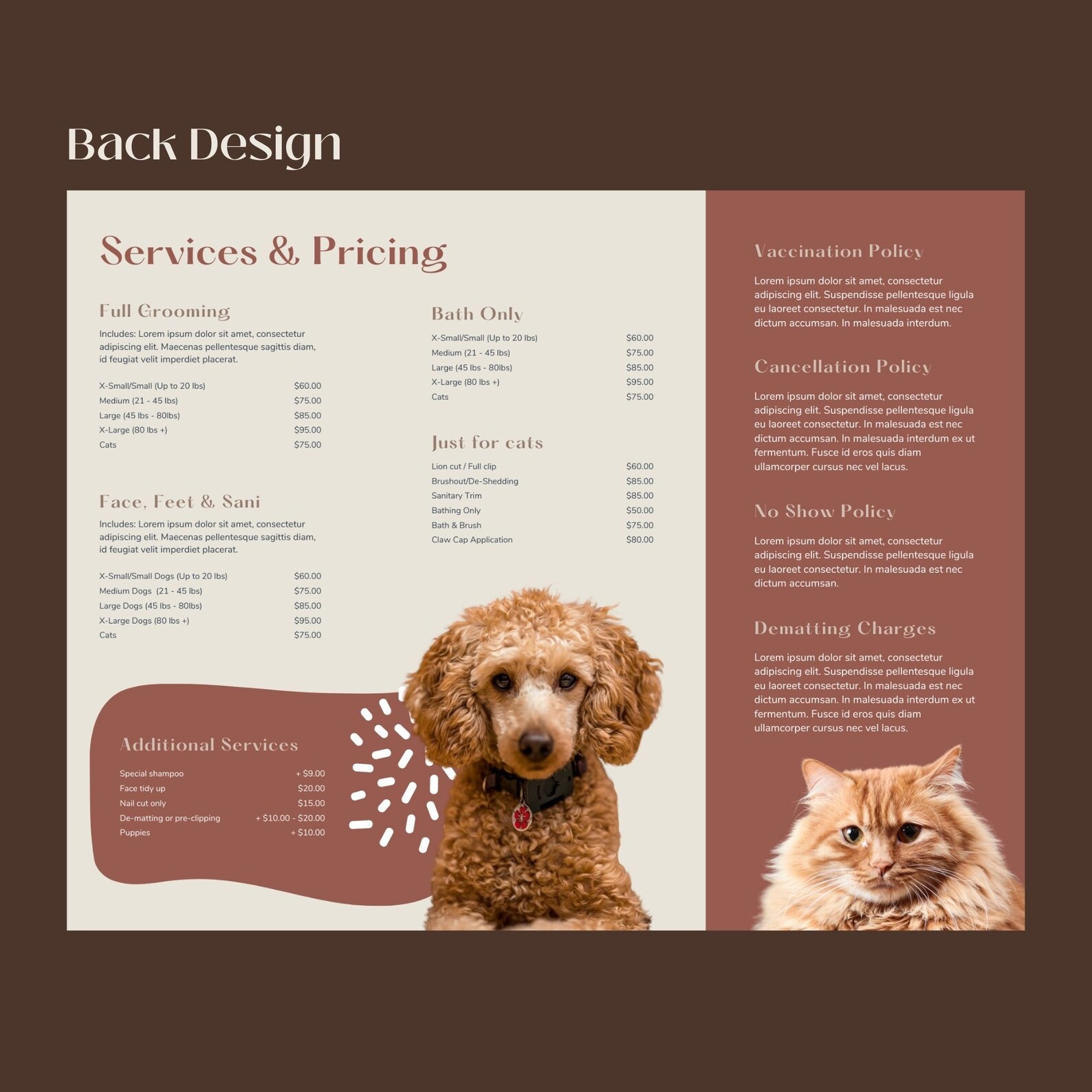 Pet Grooming Brochure Template, for Dog Groomer, Daycare or Any Pet ...