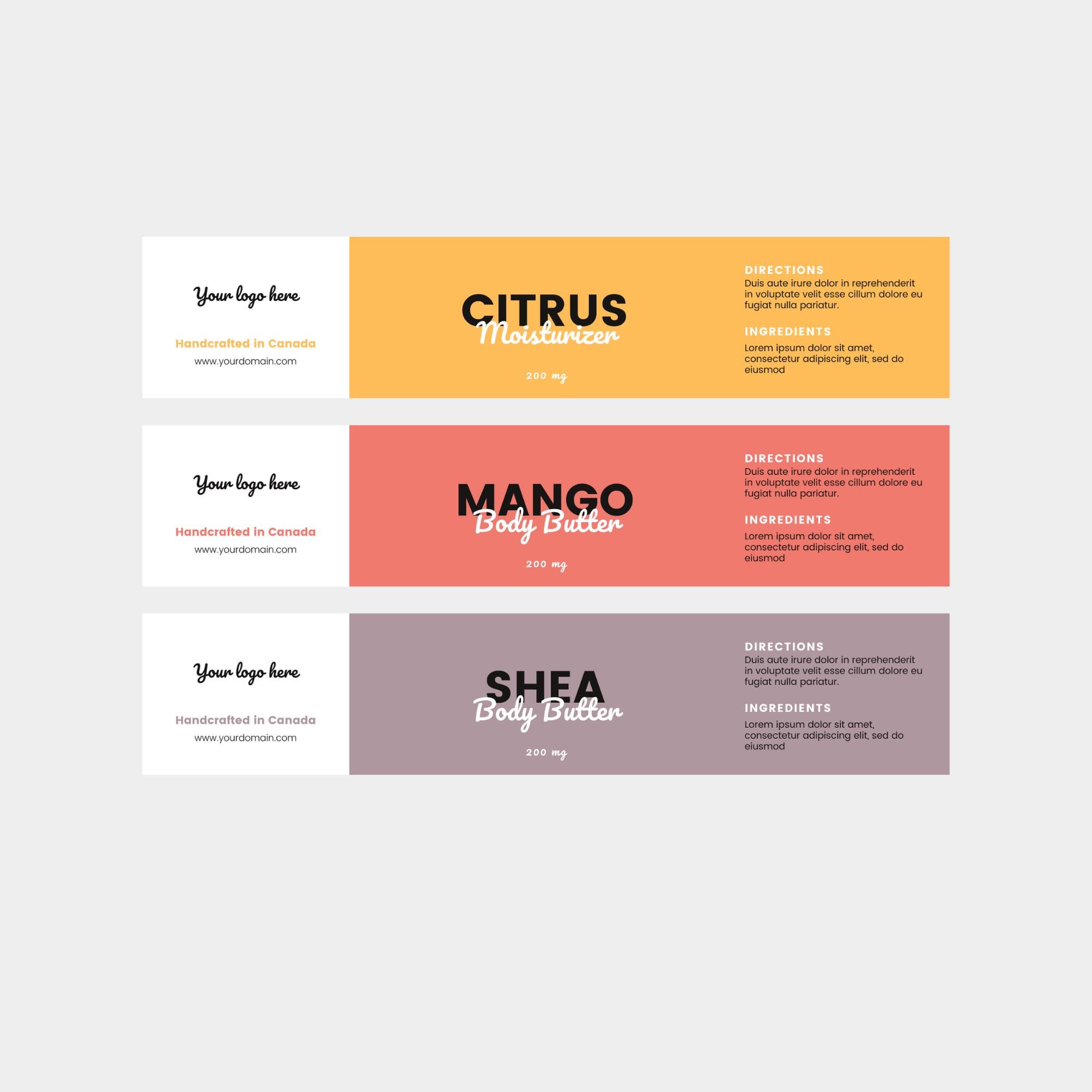 Cosmetic Label Template: Round & Wrap-around, Editable Canva Design ...