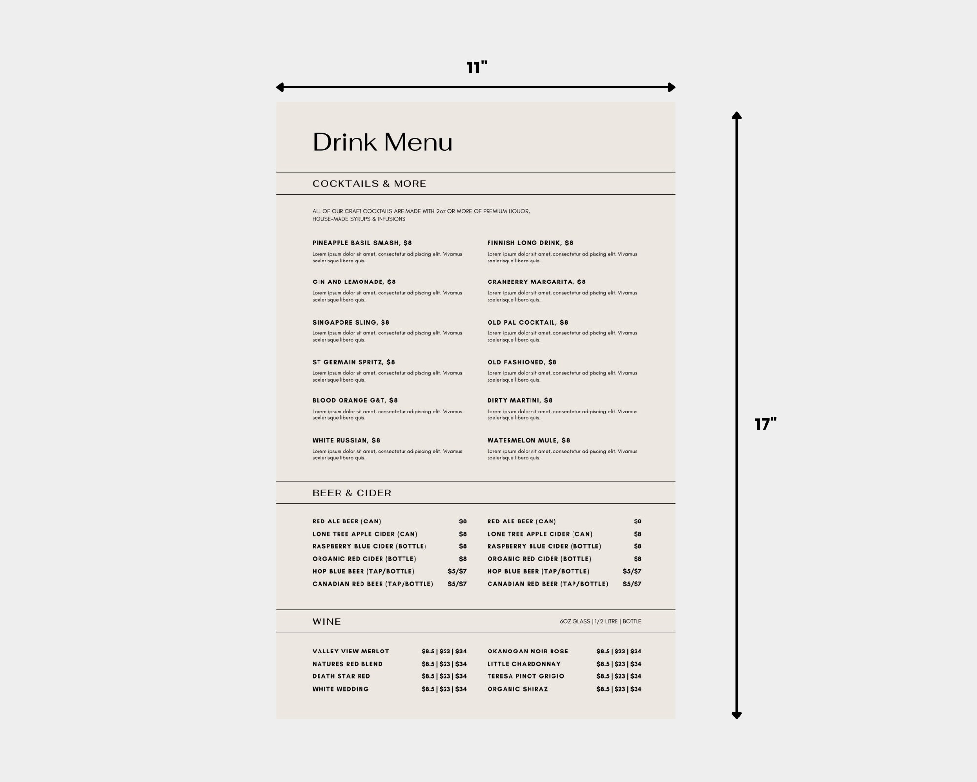 Restaurant Menu Template. Design Layouts for Food and Drink. - Etsy UK