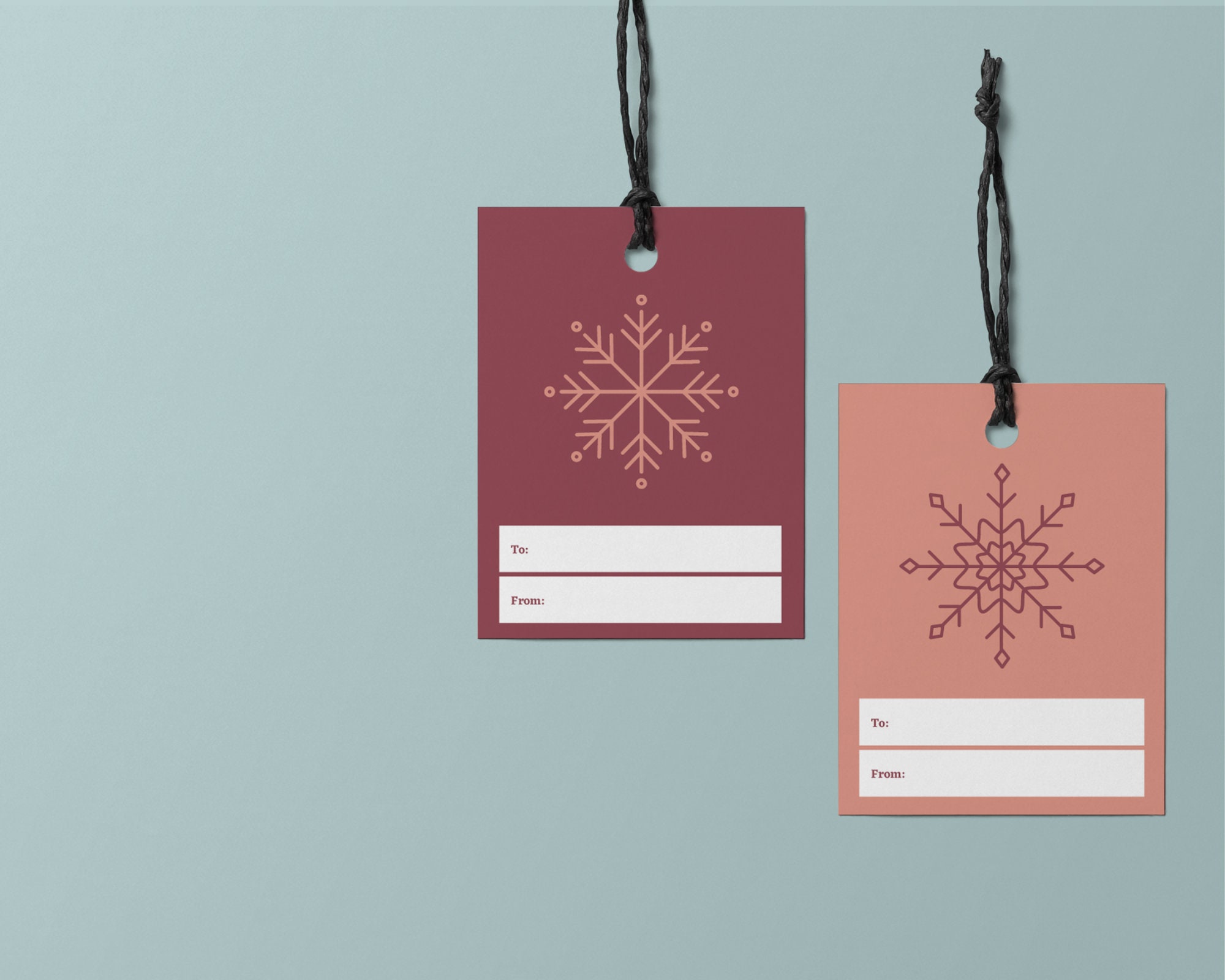 Christmas Gift Tags. Printable Present Snowflake Labels. Instant ...