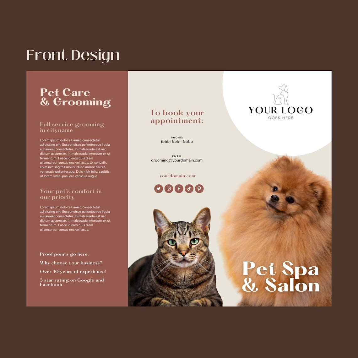 Pet Grooming Brochure Template: Dog & Cat Business (canva Template) - Etsy