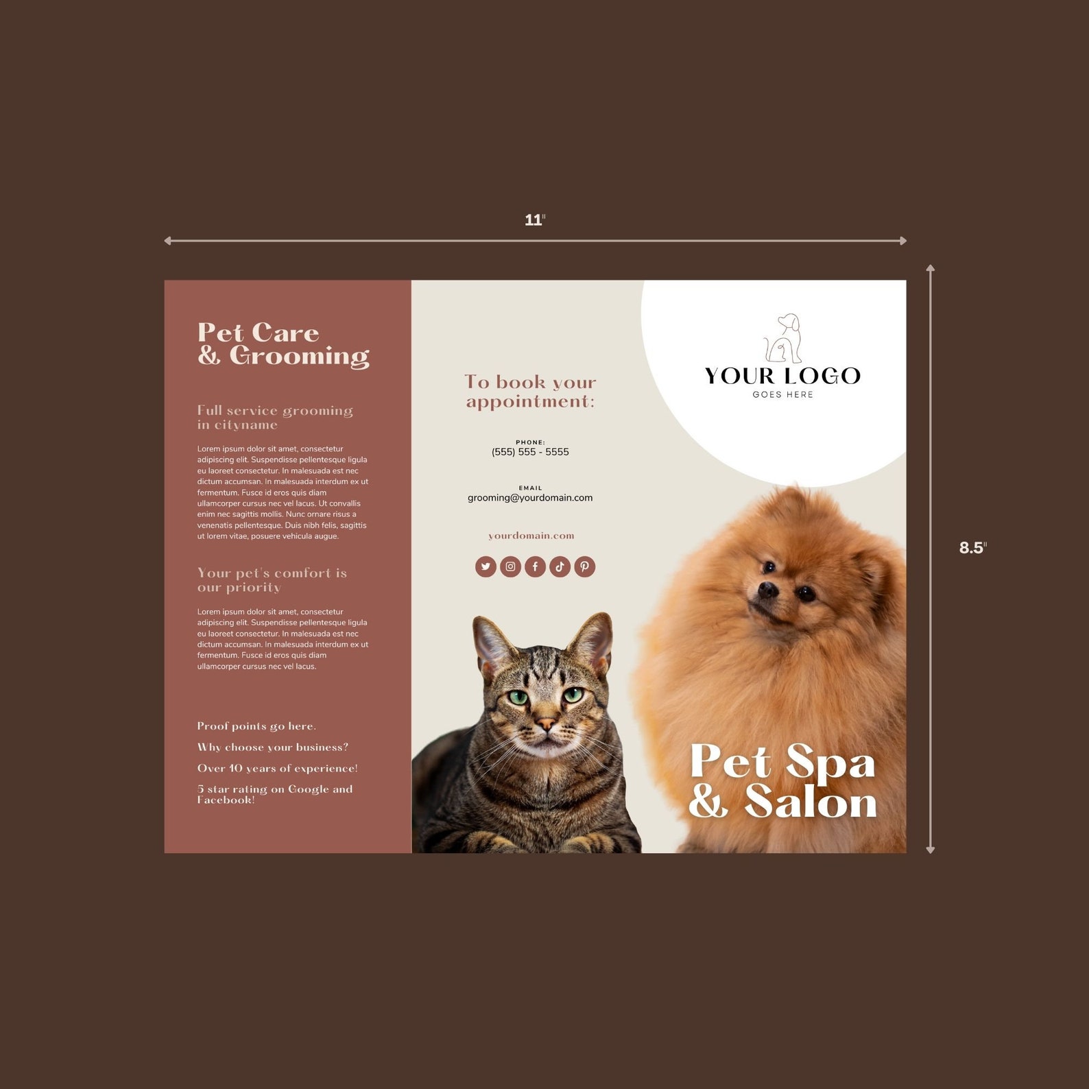 Pet Grooming Brochure Template: Dog & Cat Business (canva Template) - Etsy