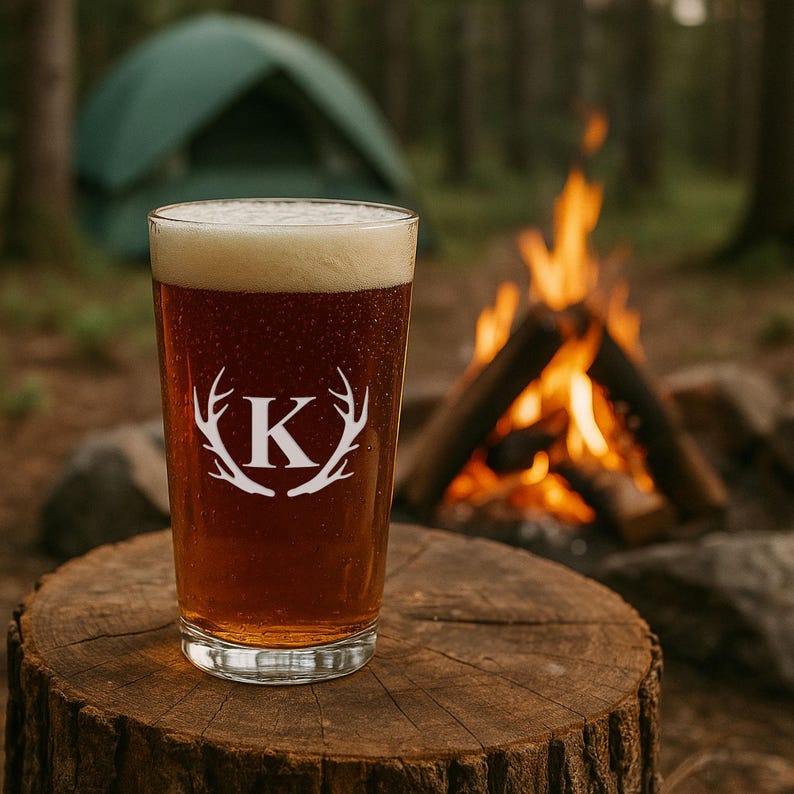 Personalized Monogram Beer Glass, Custom Engraved Pint Glass With Name ...