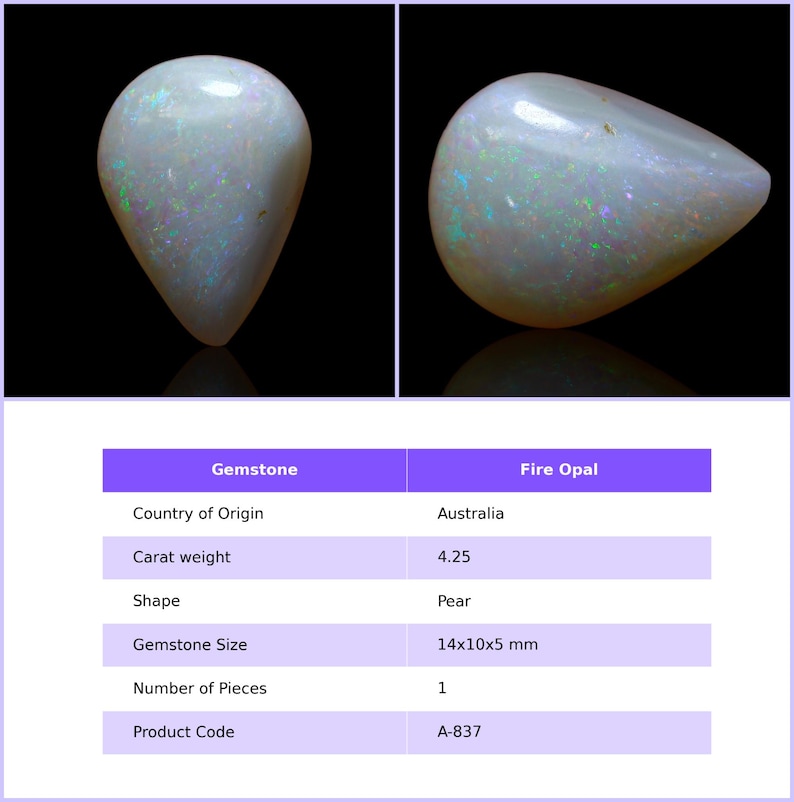 Australian Fire Opal Loose Gemstone 100% Natural Fancy Shape Multicolor ...