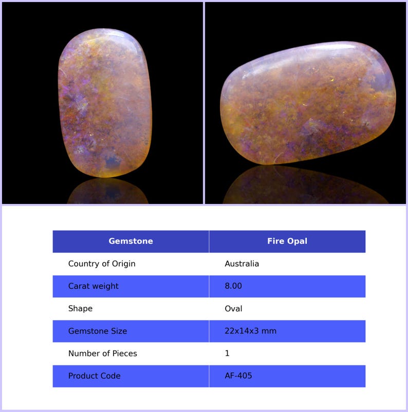 Fire Opal Square Loose Gemstone 100% Natural Multicolor Australian ...