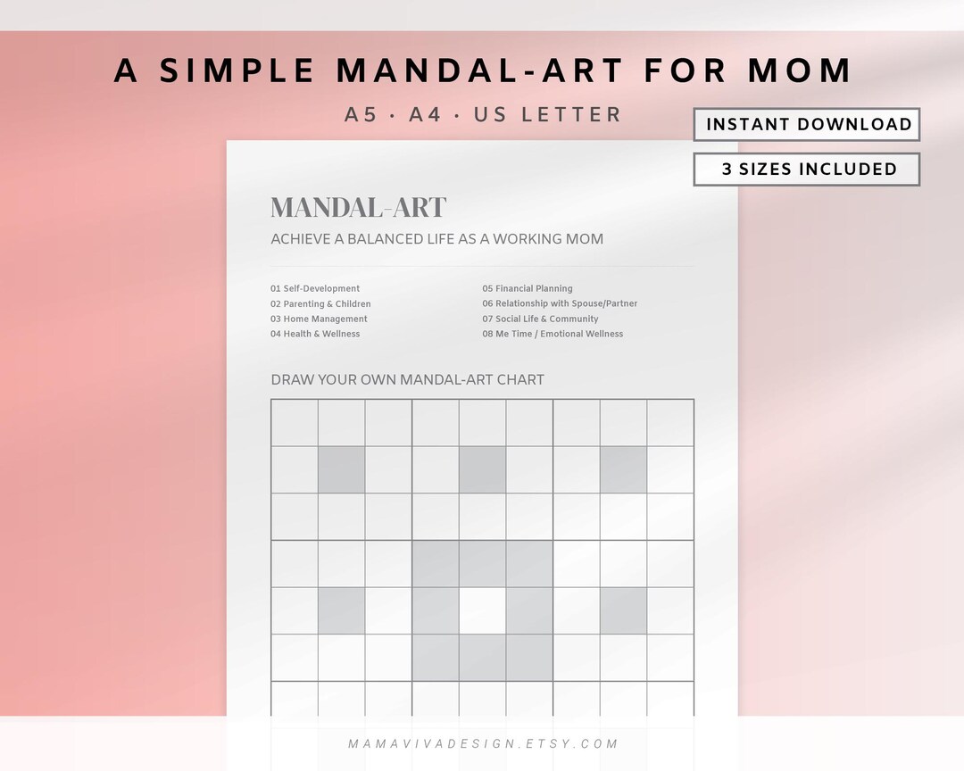 A Simple Mandal-art Printable for Working Mom | Mom Life Organizer ...