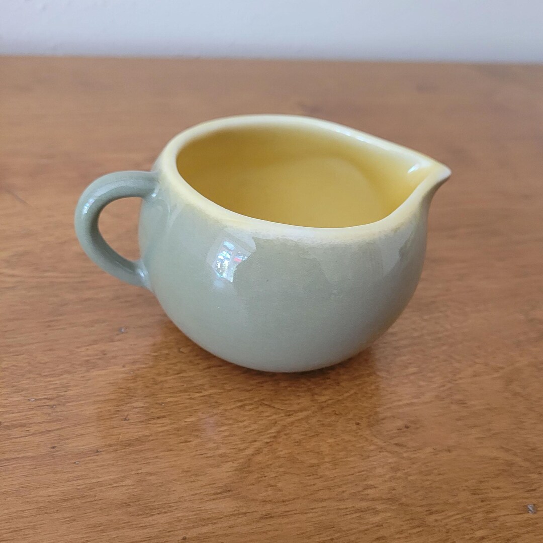 Rare Winfield Gabriel Creamer / Green and Yellow 344 / Garden Party ...