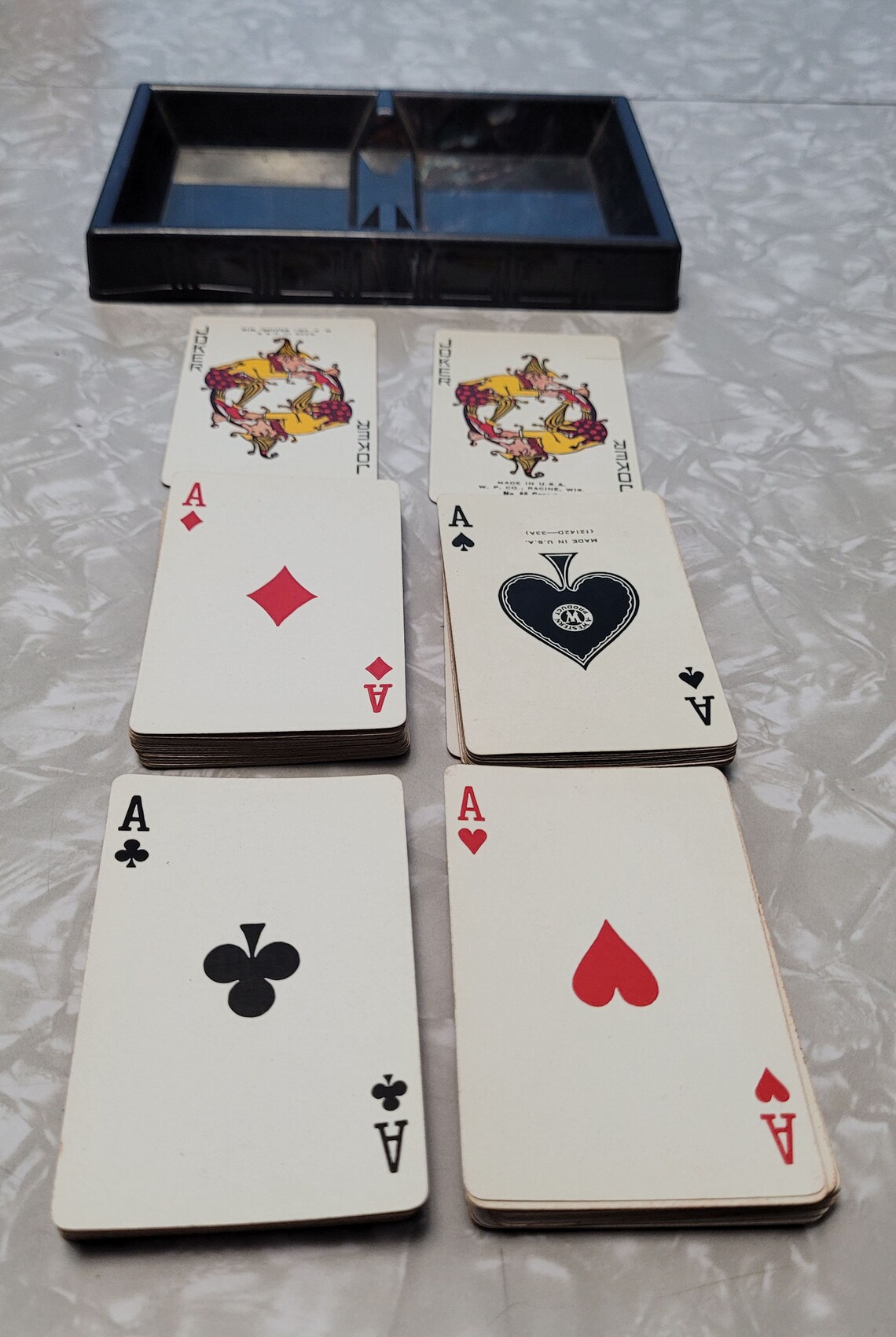 2 Mid Century Canasta Playing Card Box Sets / 2 Canasta Score Sheets ...