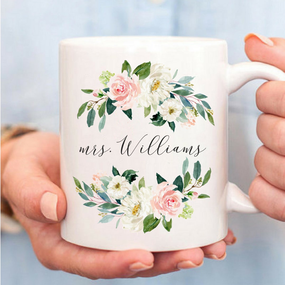 Mrs. Wedding Mug, Custom Engagement Mrs Mug, Wedding Gift Idea for ...