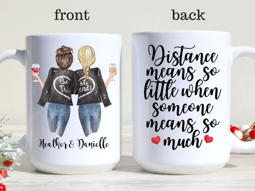 Best Friend Gift, Long Distance Friendship Mug, Personalized Best ...