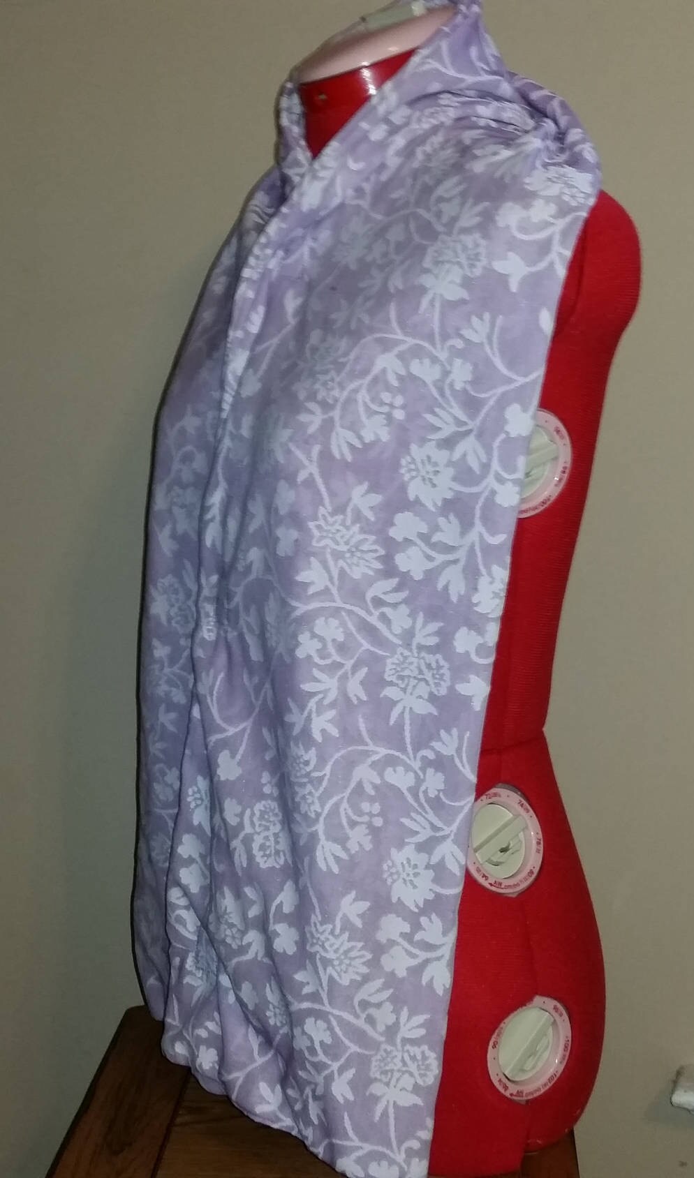 Adult Clothing Protector, Shirt Saver, Dining Scarf - White Floral Vine ...