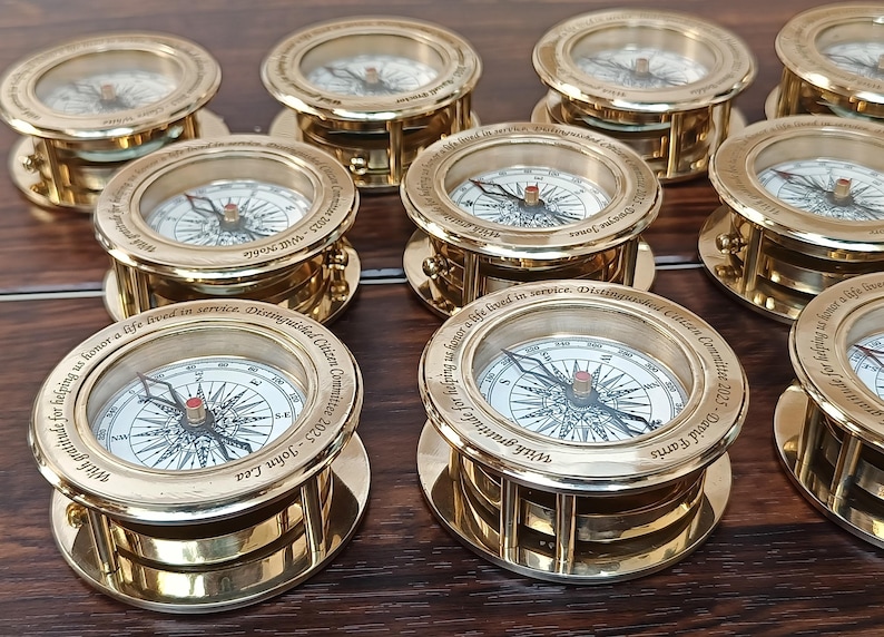 Solid Brass Nautical Compass With Magnifying Glass, Working Navigation ...