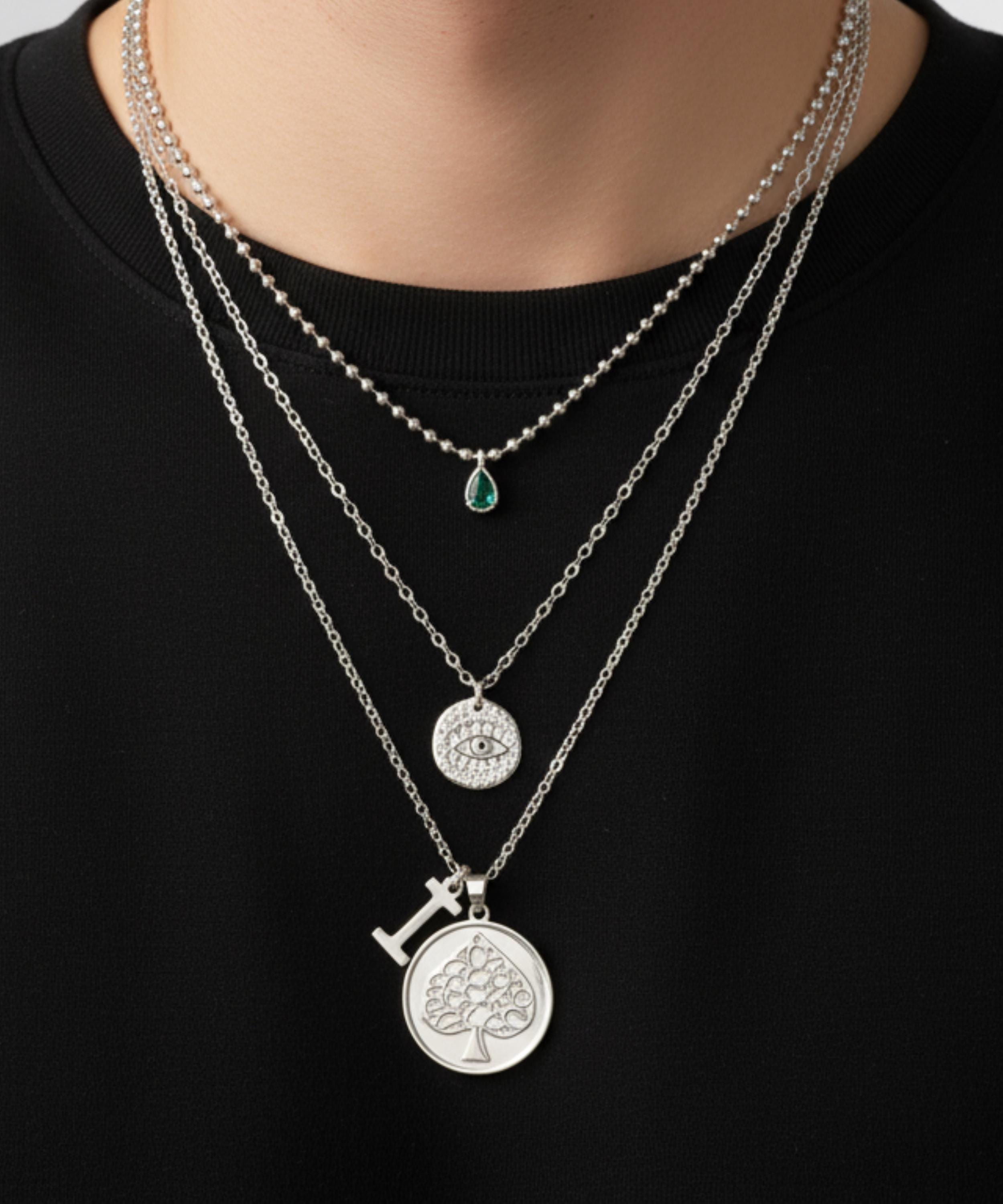 F1 Brad Pitt Triple Layered Pendant Necklace,ace of Spades Necklace ...