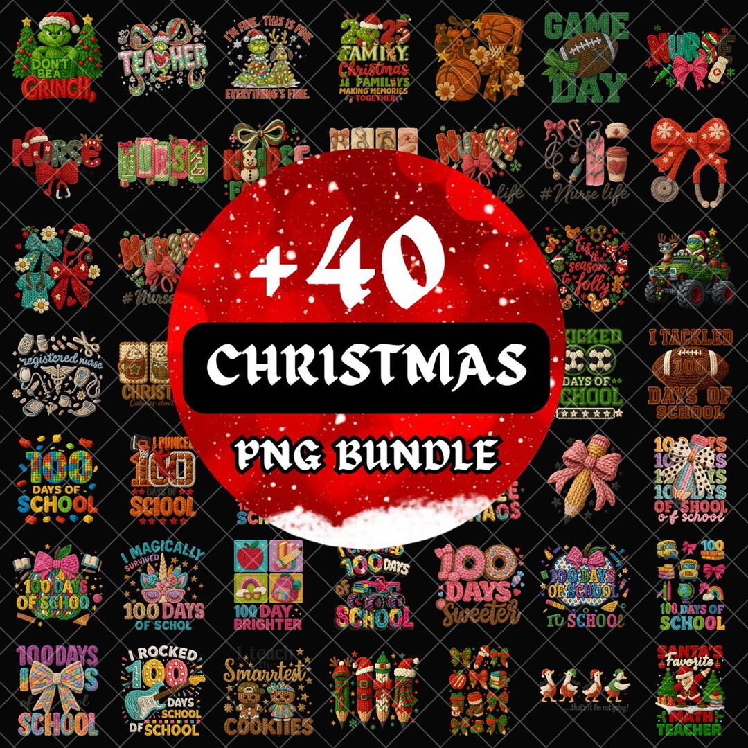 40+ Yarn Christmas PNG Bundle, Trendy Latch Hook Yarn Crochet Christmas ...
