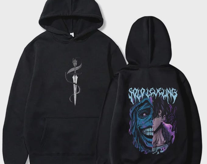 Solo Leveling Hoodie, Sung Jin Woo Anime Hoodie, Korean Manhwa Graphic ...
