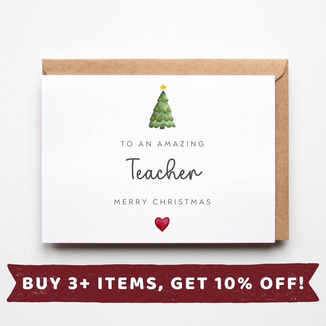 Teacher Christmas Card Teacher Christmas Cards Teacher Christmas Gift ...