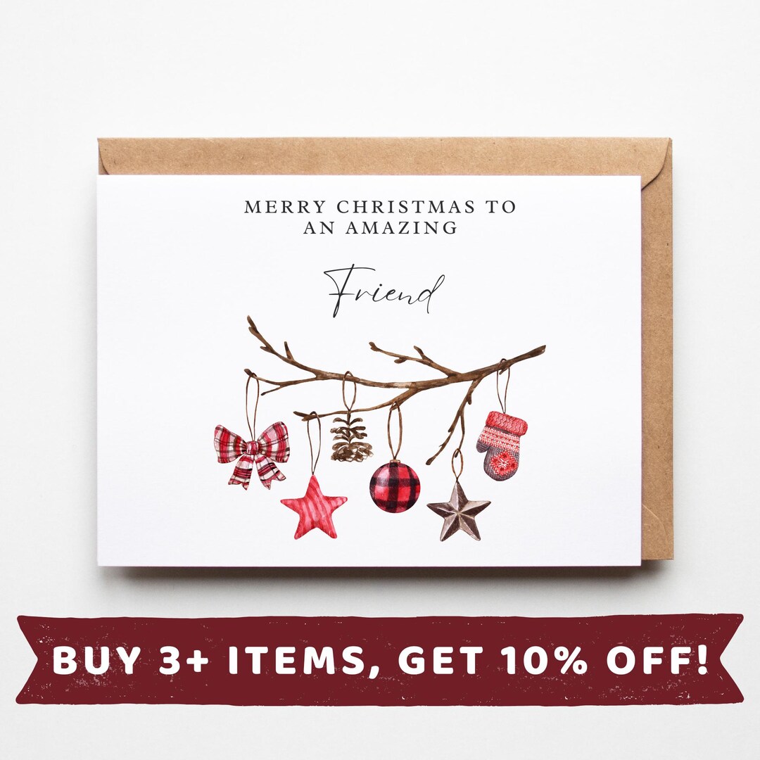 Friend Christmas Card Friend Christmas Cards Friend Christmas Gift ...
