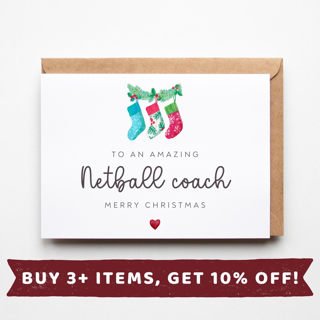 Netball Coach Christmas Card Netball Coach Christmas Cards Netball ...