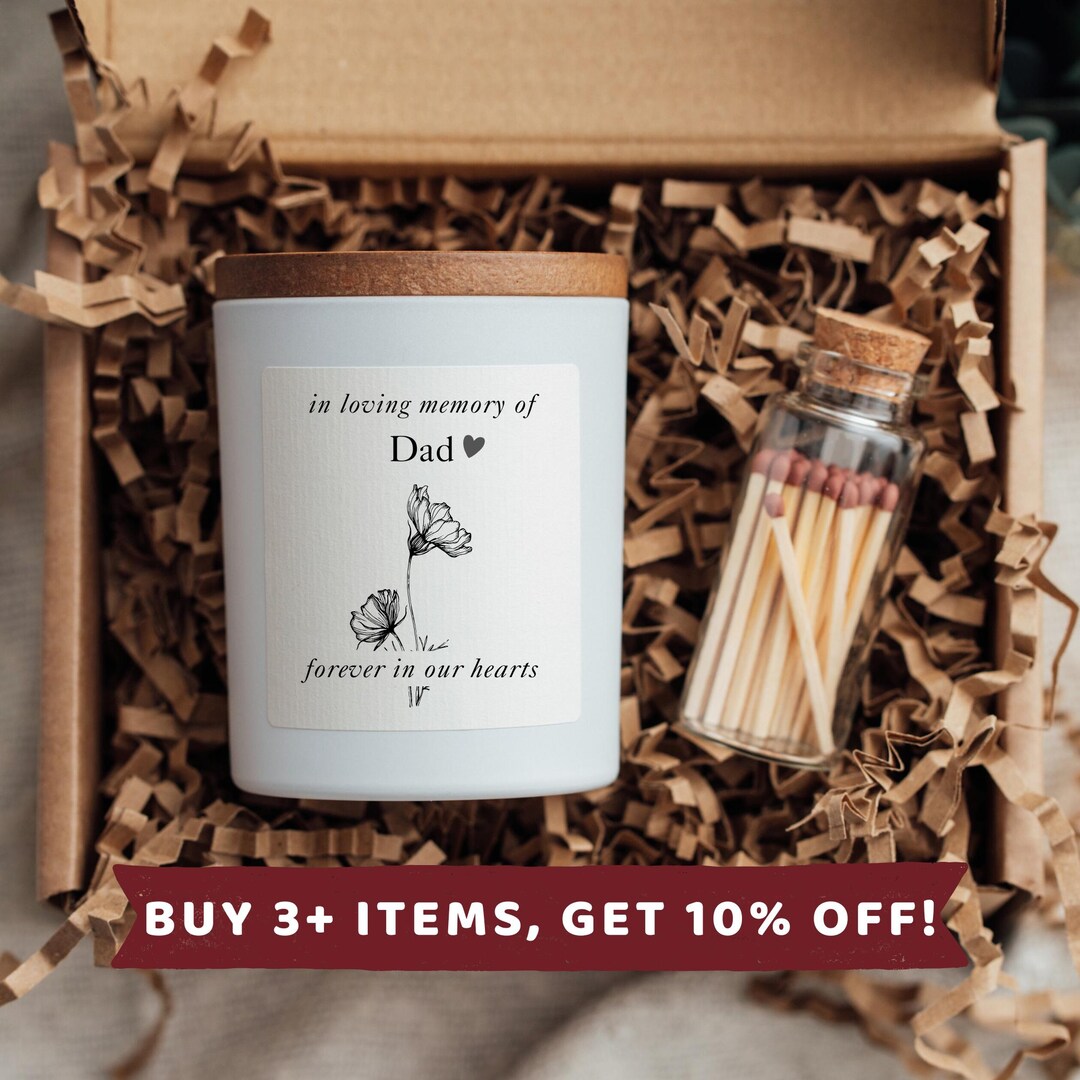Personalised in Loving Memory of Dad Memorial Candle Dad Memorial Gift ...