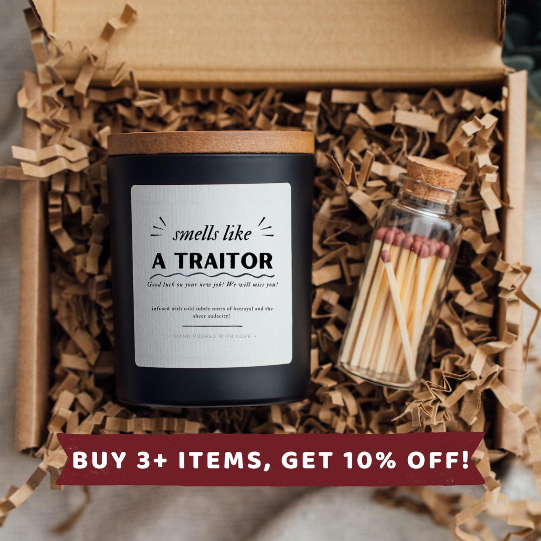 Smells Like A Traitor Candle Funny Leaving Gifts for Colleagues Leaving ...