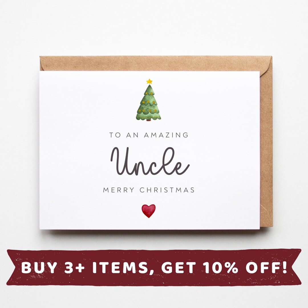 Uncle Christmas Card Uncle Christmas Cards Uncle Christmas Gift Uncle ...