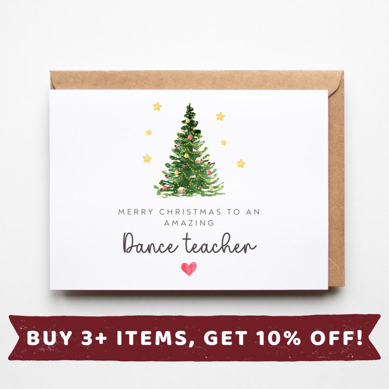 Teacher Christmas Card - Etsy UK