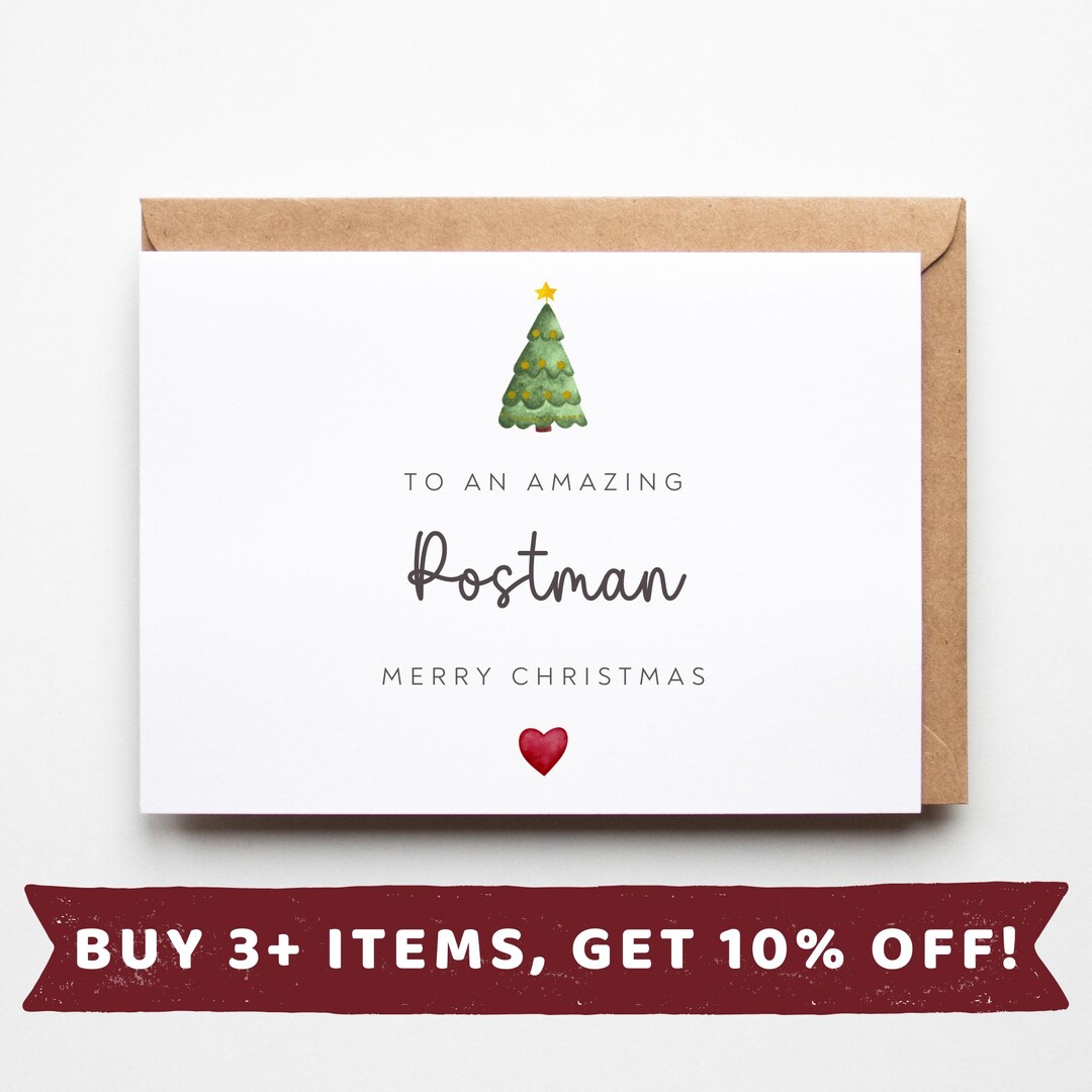 Postman Christmas Card Postman Christmas Cards Postman Christmas Gift ...