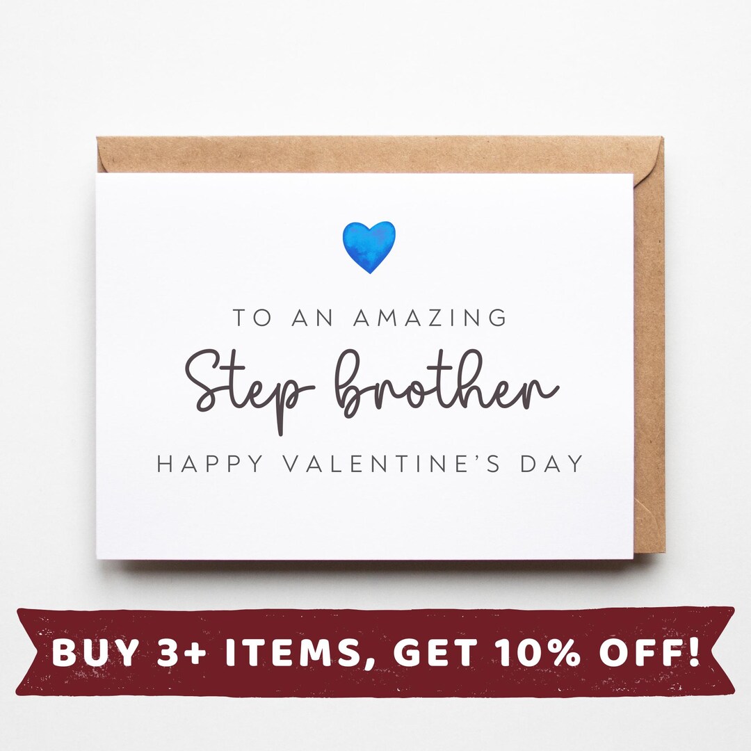 Step Brother Valentines Day Card Step Brother Valentines Day Gift Step ...