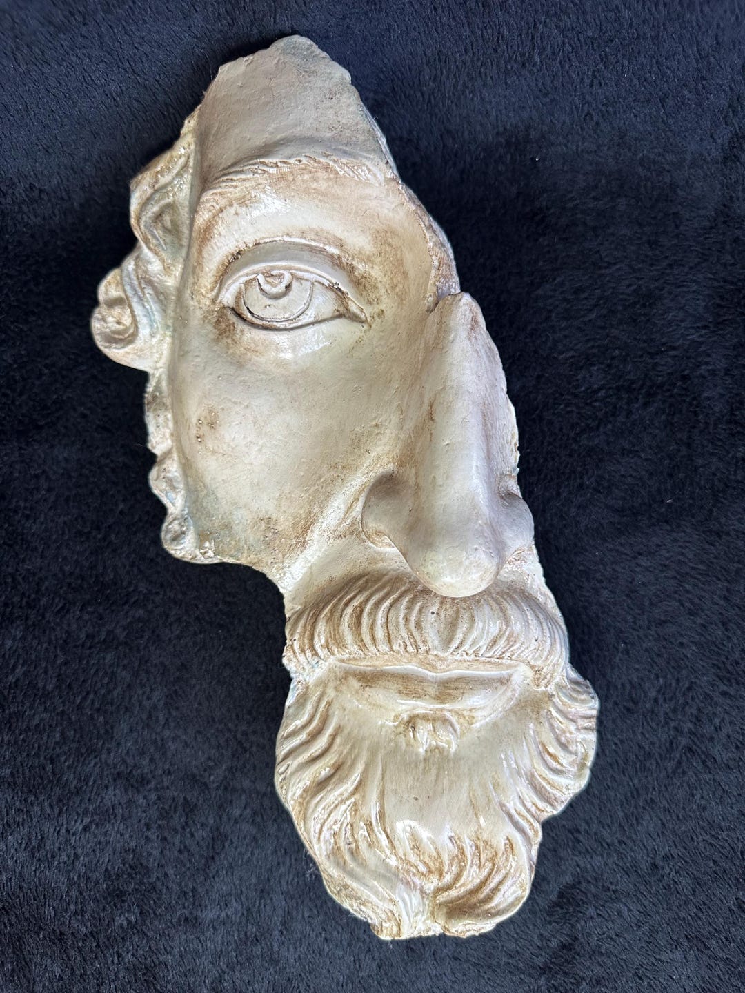 Stone-look Roman Emperor Wall Mask: Bohemian Home Decor, 30cm - Etsy UK