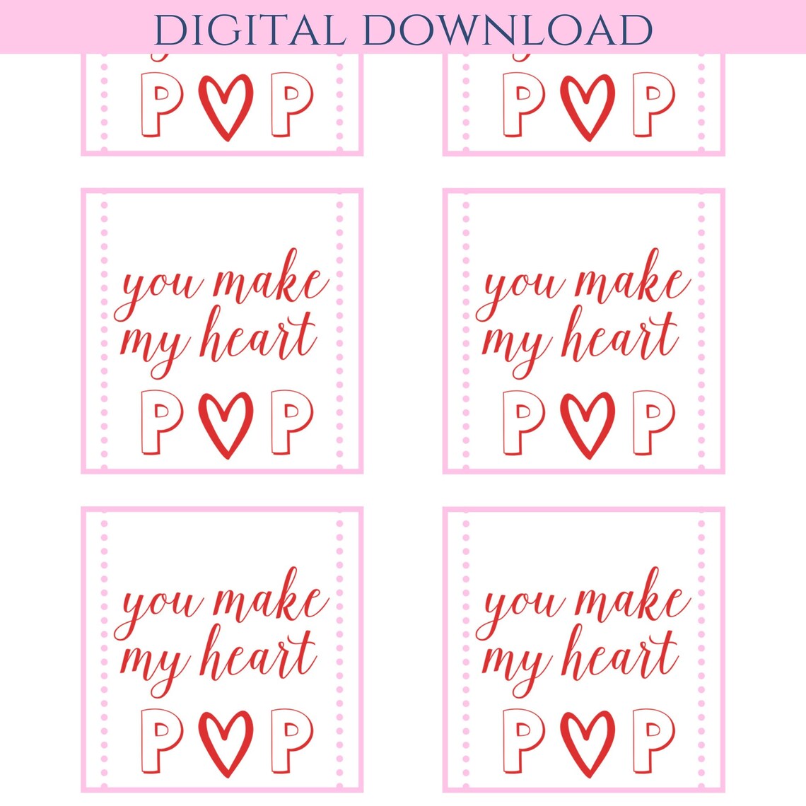 Valentine Pop Gift Tag-printable Valentine popping With Fun Popcorn ...