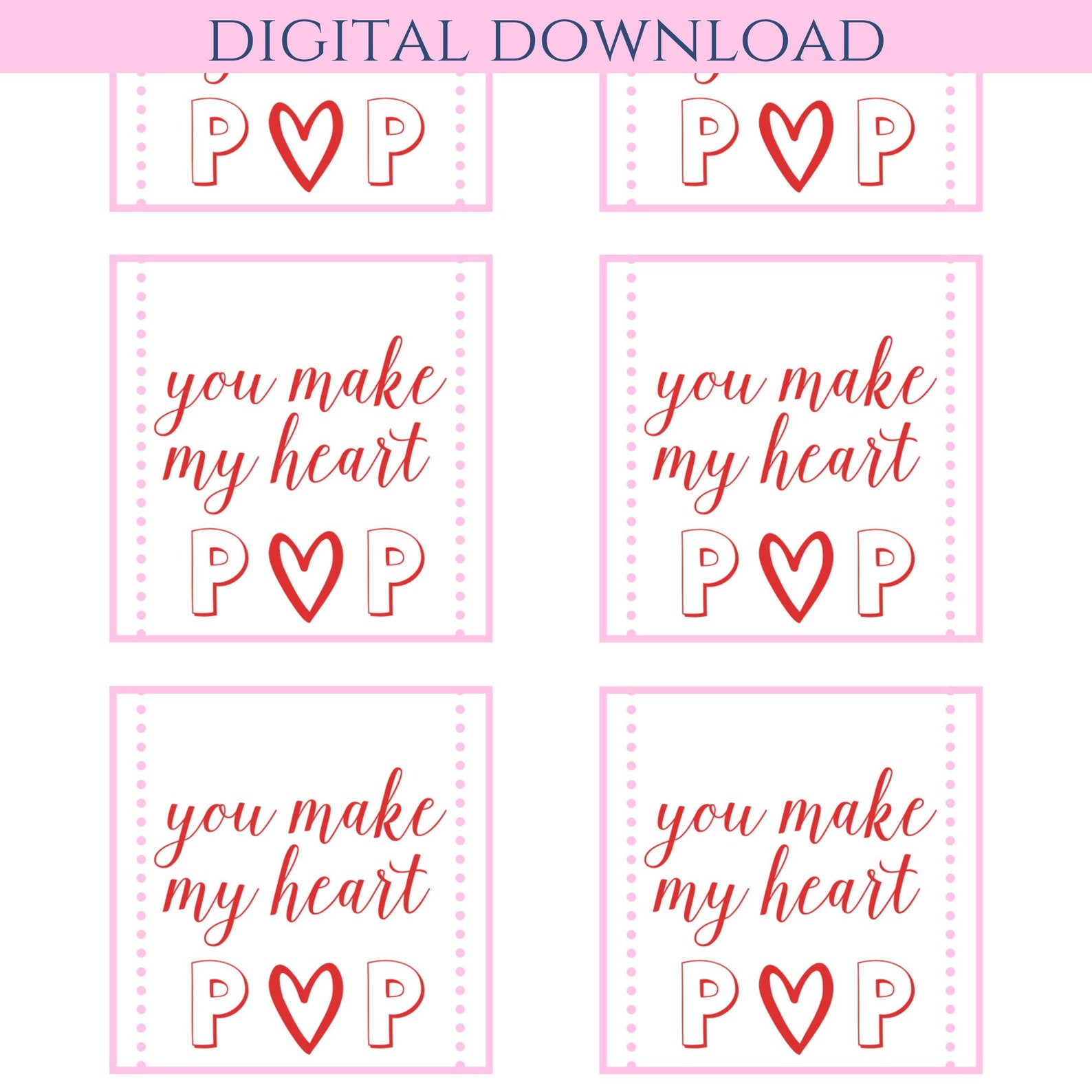 Valentine Pop Gift Tag-printable Valentine popping With Fun Popcorn ...