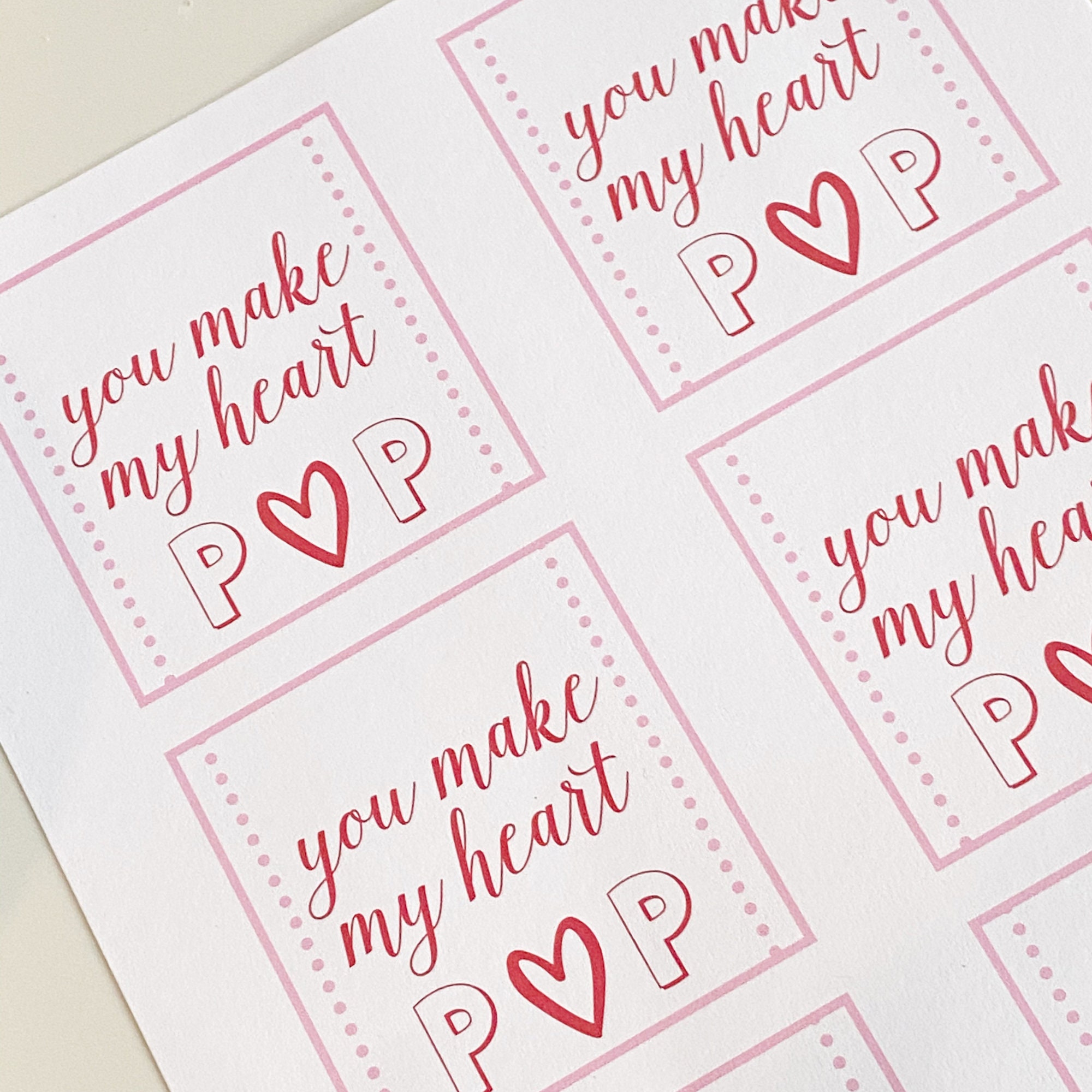 Valentine Pop Gift Tag-printable Valentine popping With Fun Popcorn ...