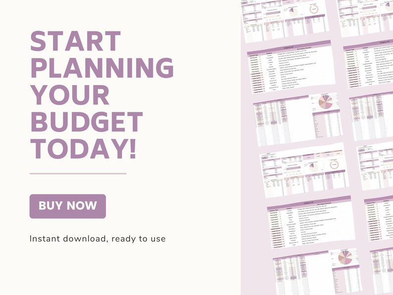 Budget Planner Google Sheets Monthly Budget Spreadsheet – Expense Log ...