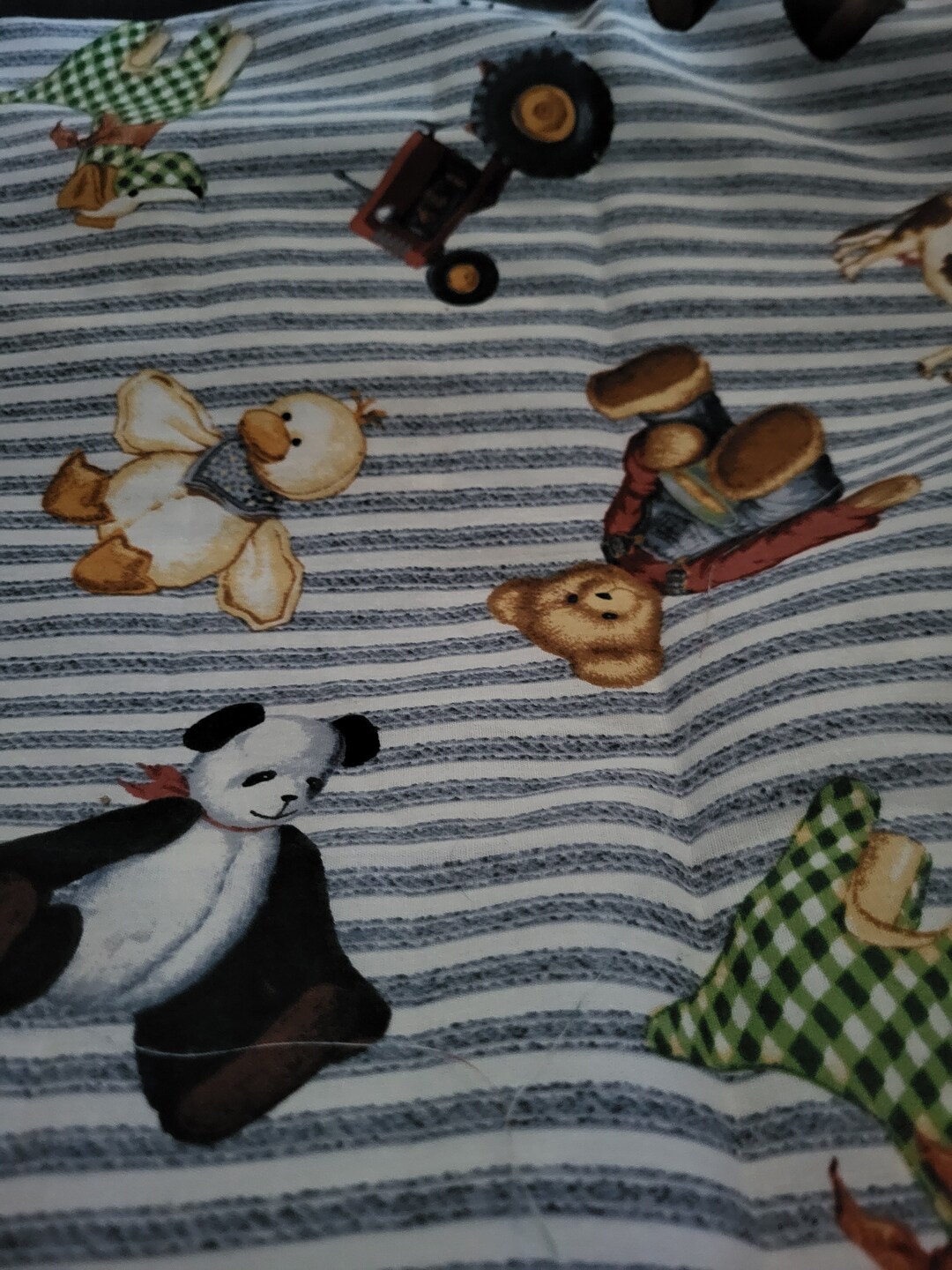 Daisy Kingdom Tractor Teddy Fabric Remnant - Etsy