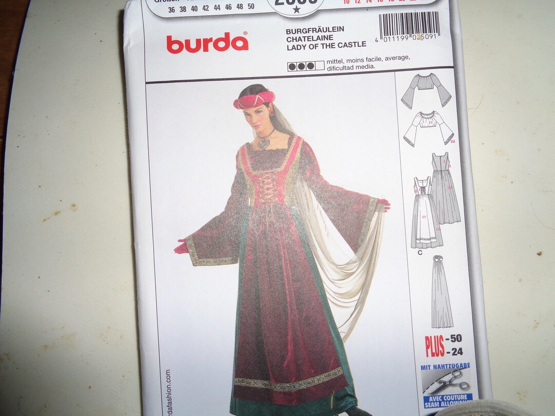 Burda Costume Pattern 2509 Lady of the Castle - Etsy