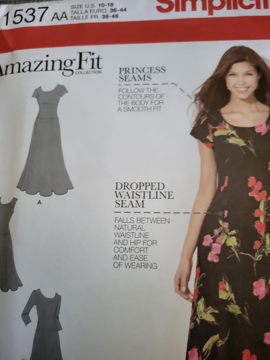 Simplicity Amazing Fit Dress Pattern #1537 Size 10-18 - Etsy