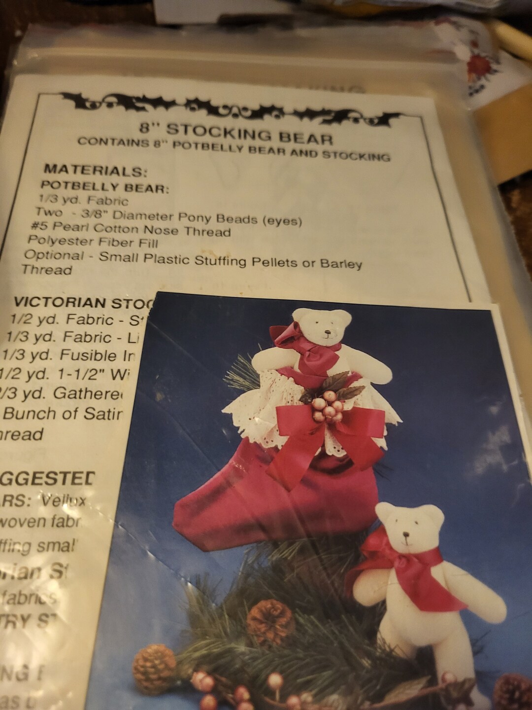 Potbelly Bear and Stocking Pattern - Etsy