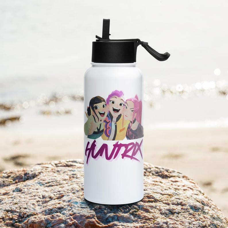 Huntrix K-pop Demon Hunters Water Bottle, 32oz Stainless Steel Anime ...