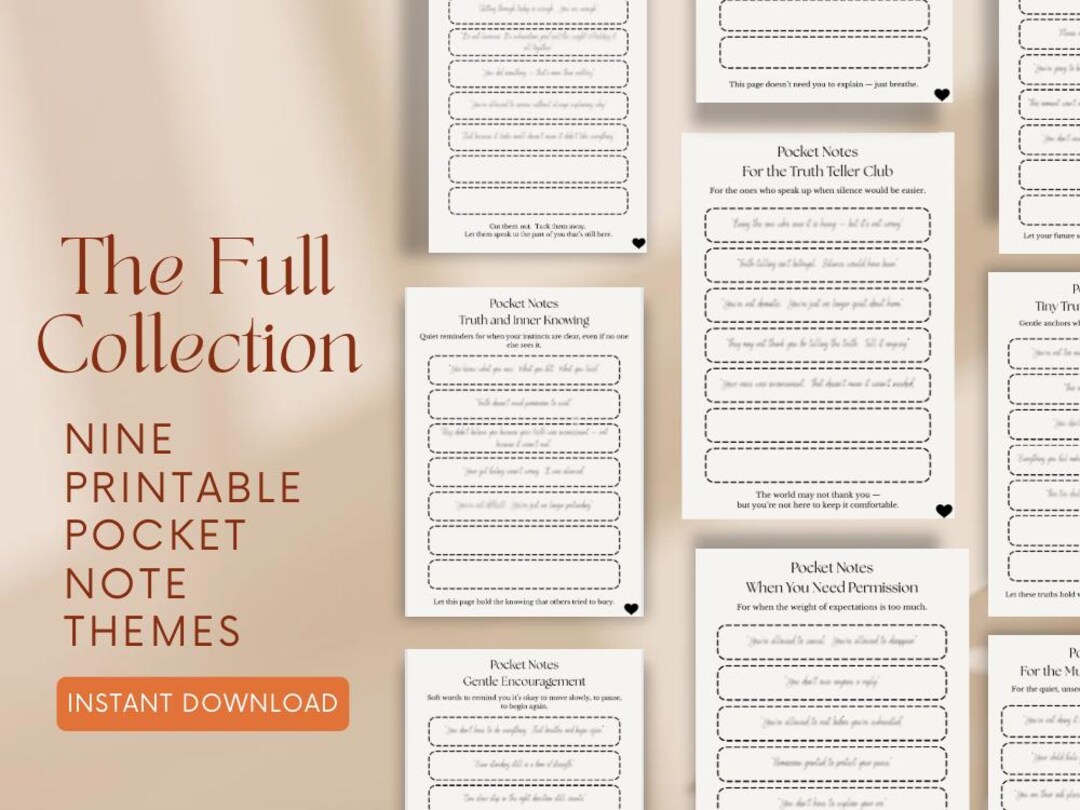 Pocket Notes Bundle | Self Care, Mental Health Encouragement (digital ...