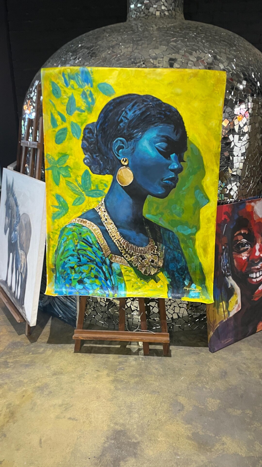 Tribute to Tretchikoff , Blue African Queen With Gold Jewelry ...
