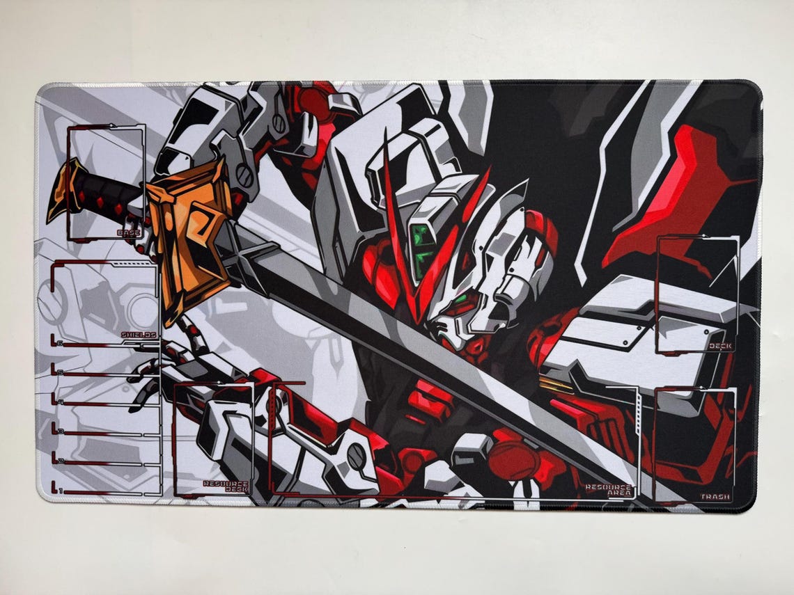 Playmat Astray Red Frame Kai Gundam Card Game - Gundam TCG / 24x14 ...