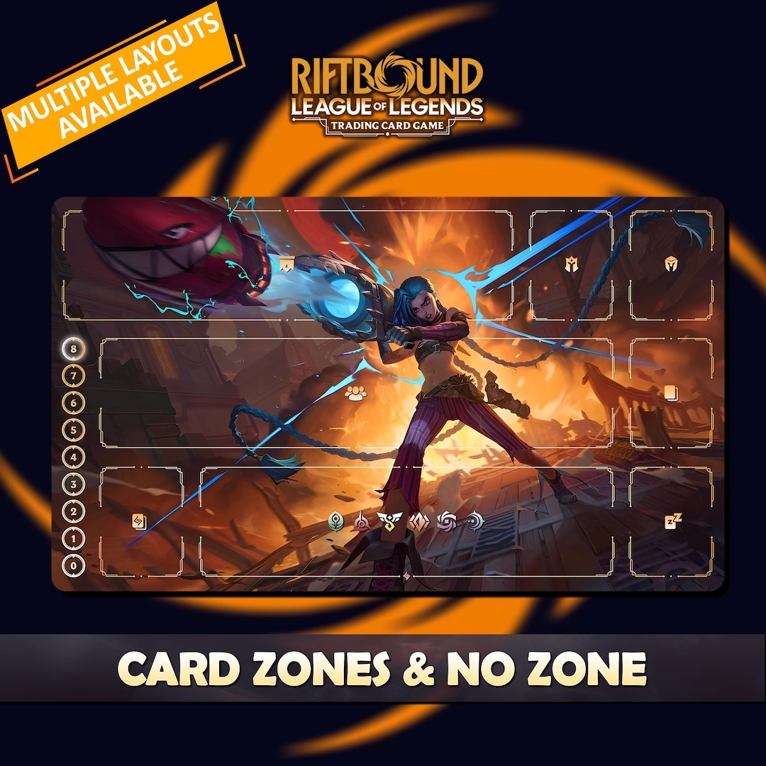 Jinx Arcane Playmat Riftbound LOL - Riftbound Trading Card Game - 24x14 ...
