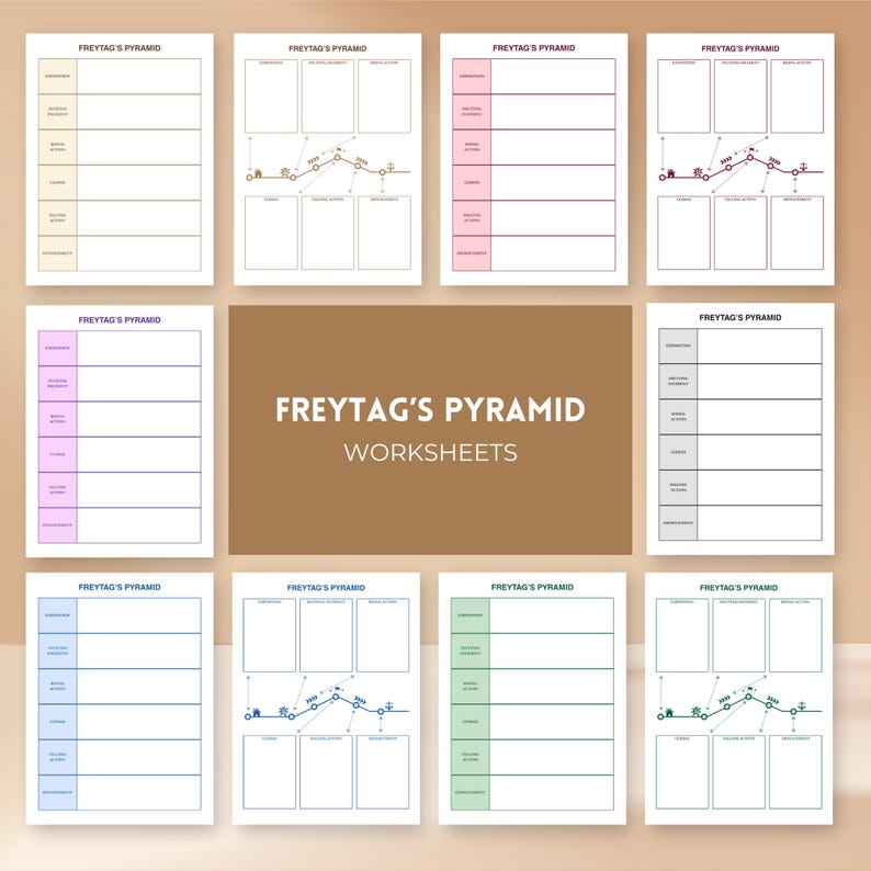 Freytag's Pyramid Worksheets, Digital & Printable Story Structure ...
