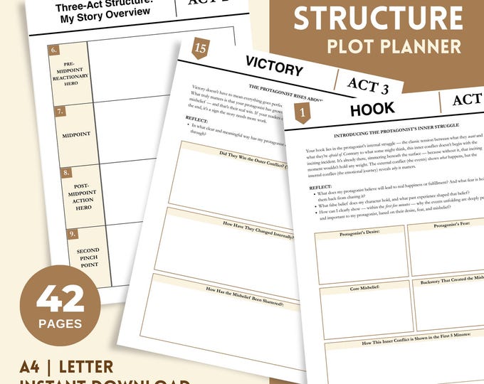 Story Mapping Printable, Story Structure Template, Writing a Book Outline Planner, Story Plot ...