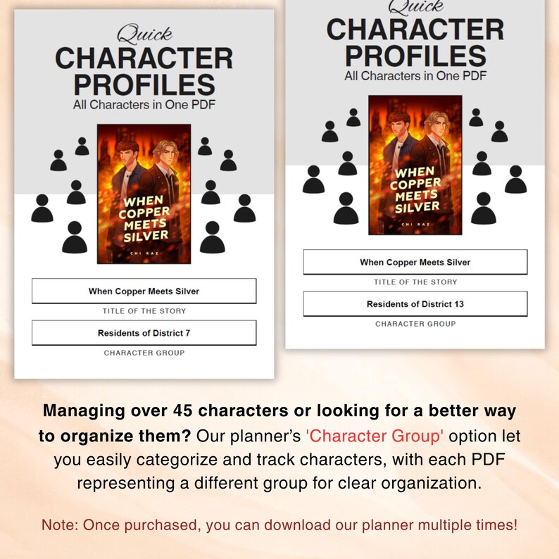 Fillable Quick Character Profile Planner, Digital & Printable Novel ...