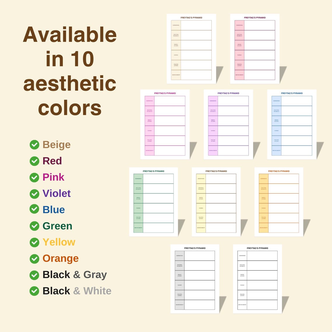 Freytag's Pyramid Worksheets, Digital & Printable Story Structure ...