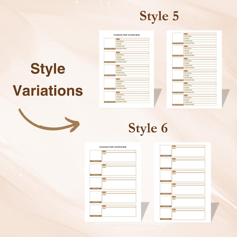 Character Overview Sheet, All Characters at a Glance, Digital ...