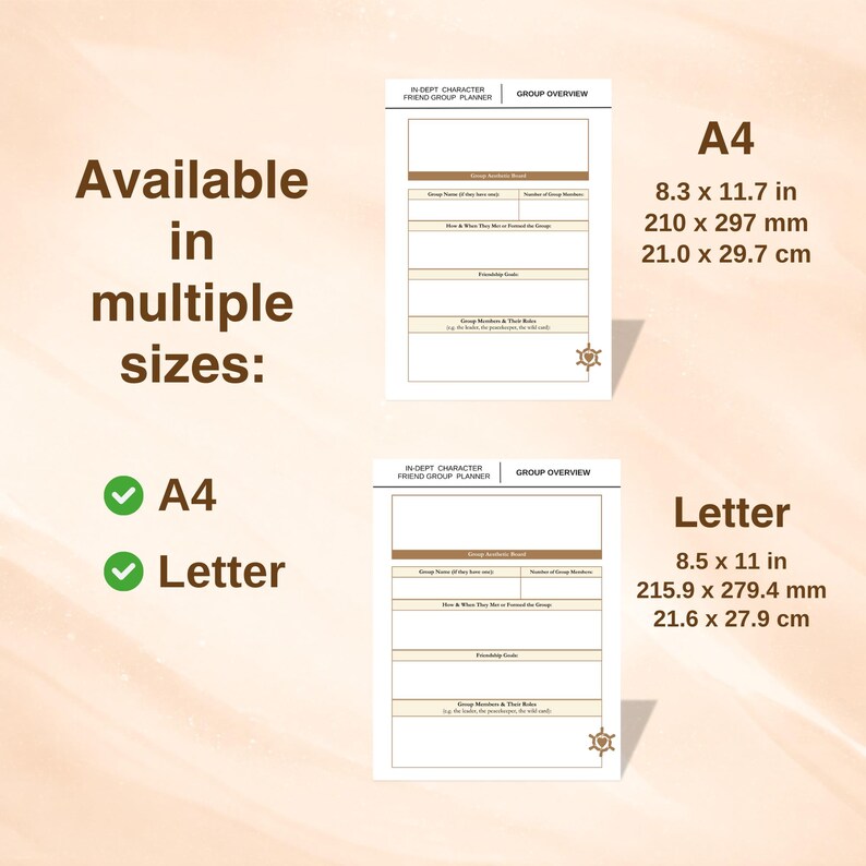 In-depth Character Friend Group Planner, Digital & Printable Fictional ...