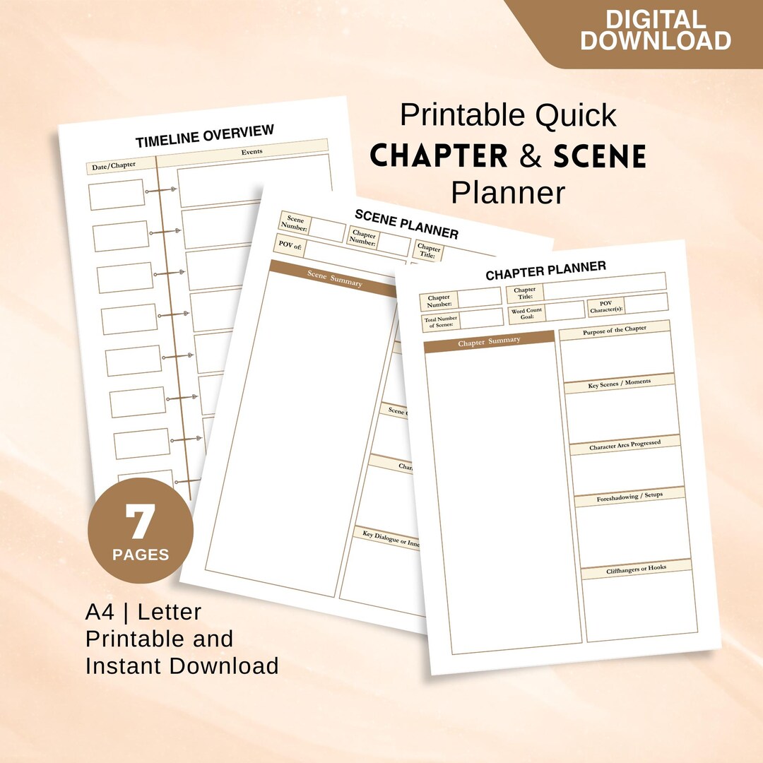 Quick Chapter and Scene Planner, Digital & Printable Story Structure ...