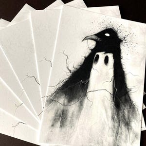 Ghost Raven Horror Art Print - Gothic Macabre Wall Decor - Horror ...